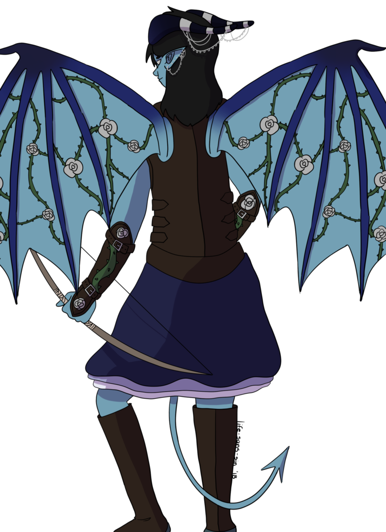 The Thorny, Winged Tiefling - D&D Character (Commission) - Piczel.tv