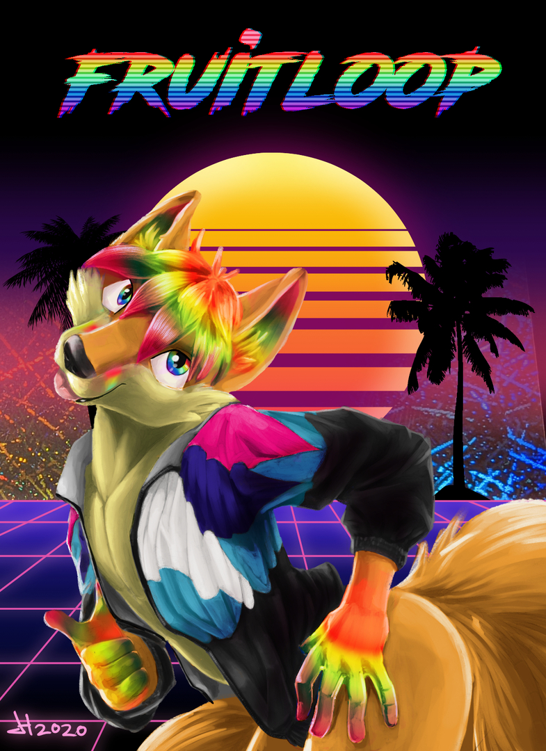 Fruitloop Vaporwave Badge Commission - Piczel.tv